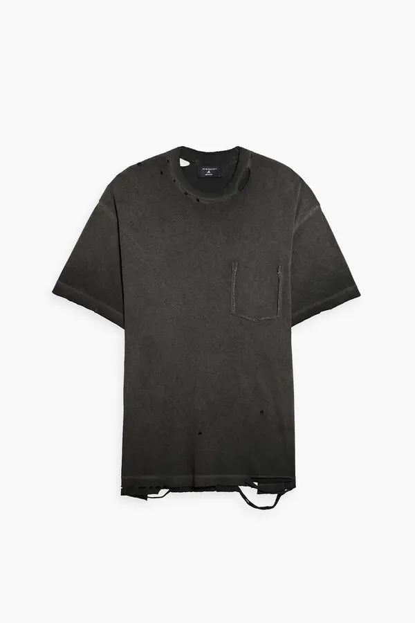 John Elliott Distressed Printed Cottonblend Jersey Tshirt