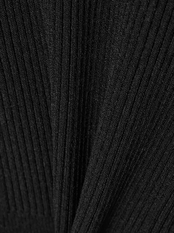 Alaïa Off-the-shoulder Ribbed-knit Bodysuit - Black
