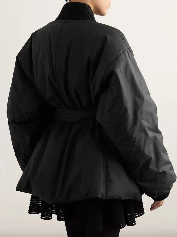 Alaïa Belted Twill Peplum Jacket