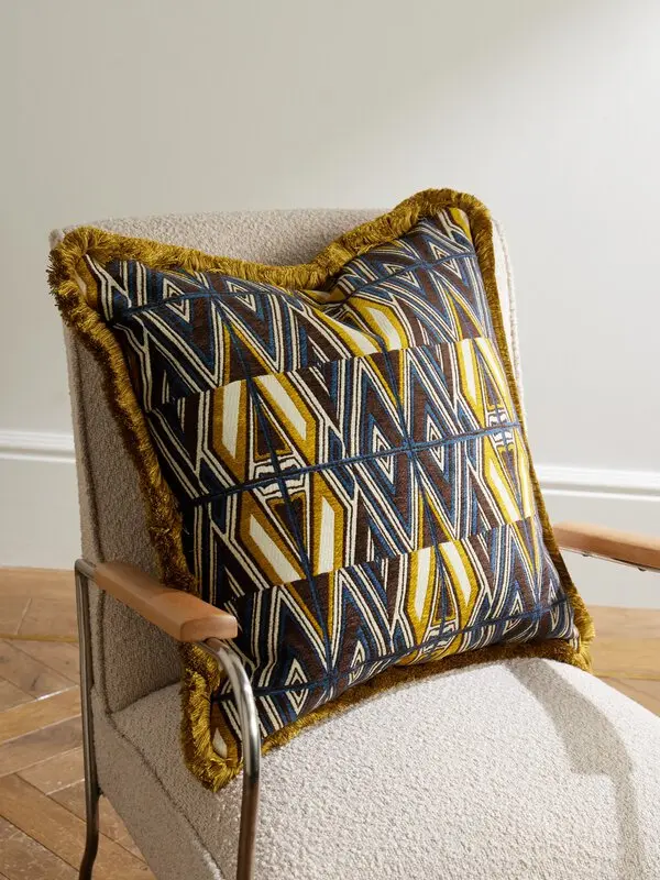 SOHO HOME Allier Fringed Jacquard Cushion, 50 X 50cm - Multi