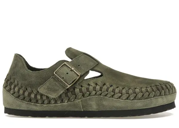 BIRKENSTOCK London Braided Shearling - Olive Night