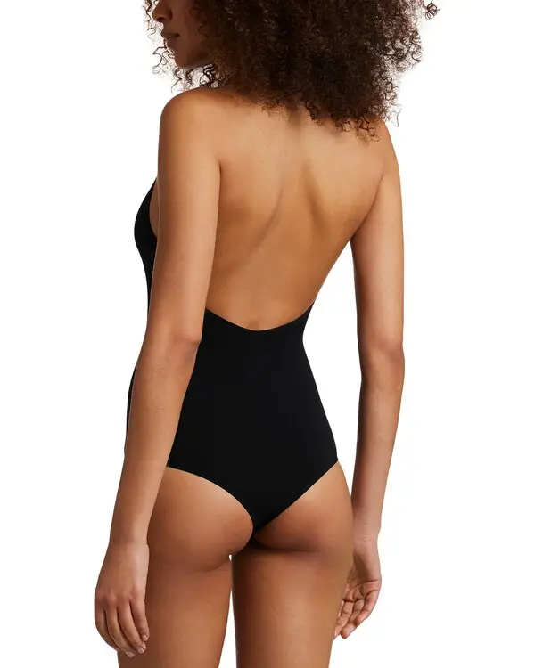 Commando Ballet Deep Plunge Halter Bodysuit - Black