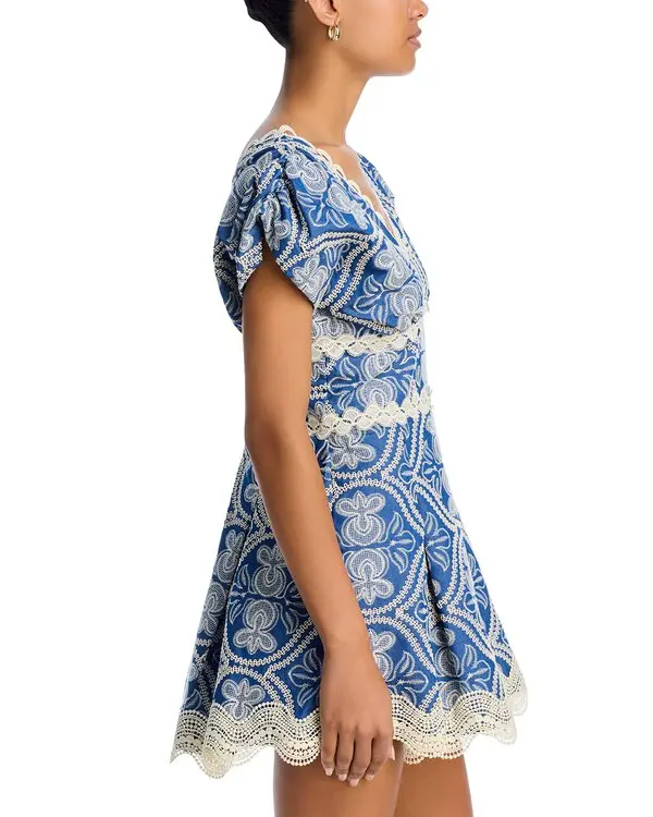 Waimari Cassandra Embroidered Mini Dress