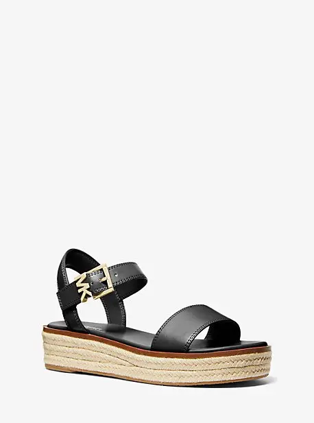 Michael Kors Richie Platform Espadrille Sandal Black 62% Off