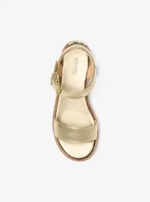 Michael Kors Richie Metallic Platform Espadrille Sandal - Gold