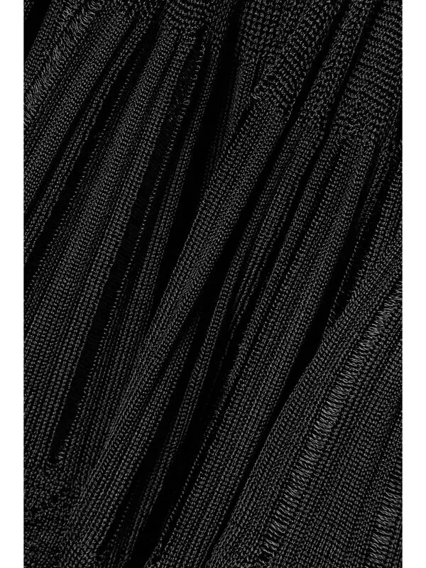 Alaïa Ribbed Pointelle-knit Mini Dress - Black