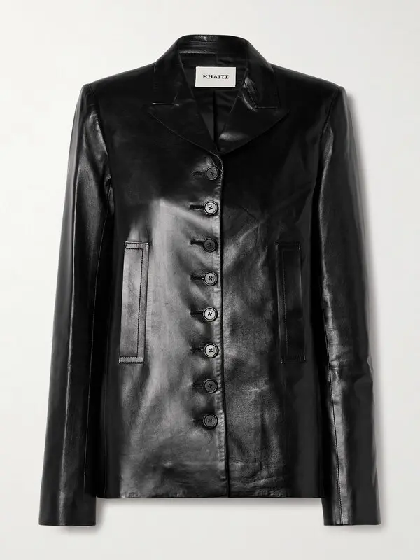 Khaite Saraphina Leather Jacket - Black