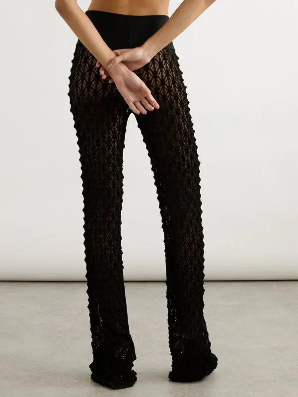 Alaïa Open-knit Straight-leg Pants