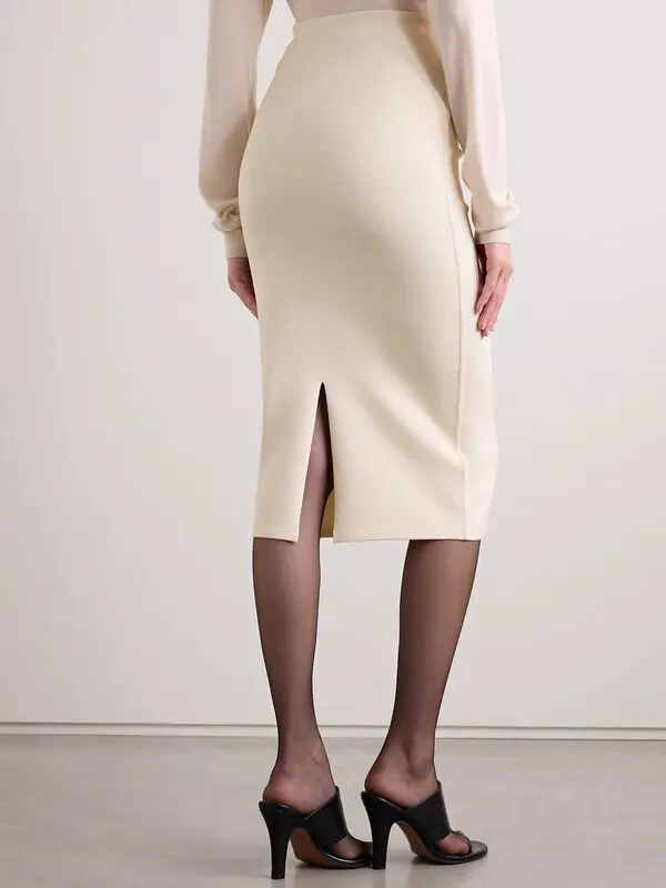 THE ROW Hodette Stretch-knit Midi Skirt