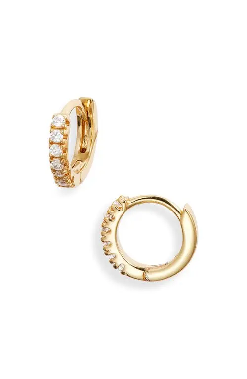 Nordstrom Cubic Zirconia Huggie Hoop Earrings - 14k Gold Plated