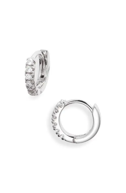 Nordstrom Cubic Zirconia Huggie Hoop Earrings - Sterling Silver Plated