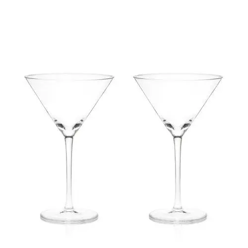VISKI Raye Crystal Stemmed Martini Glasses Set Of 2 - Clear