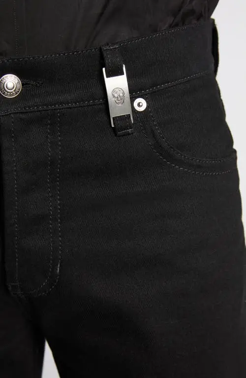 Alexander McQueen Skull Detail Wide-leg Jeans - Black
