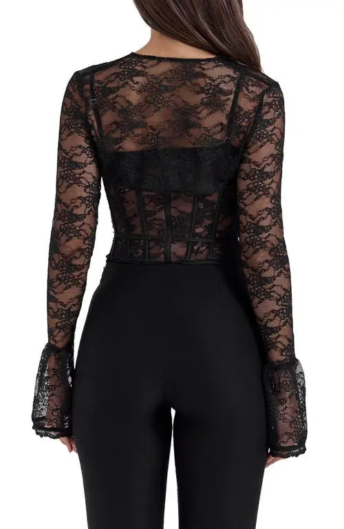 House Of Cb Lace Corset Top With Bolero