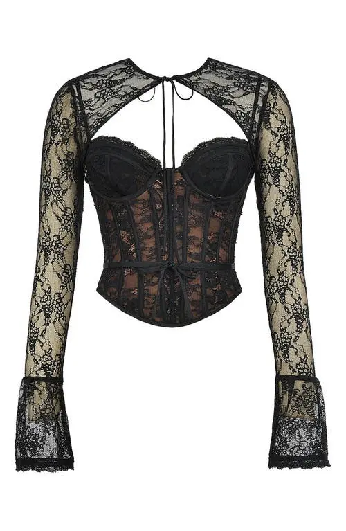 House Of Cb Lace Corset Top With Bolero