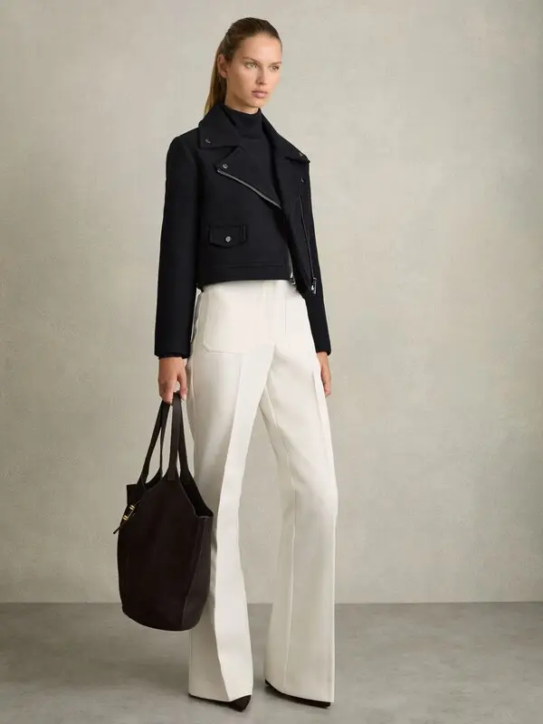 REISS Arlow Wool-blend Biker Jacket