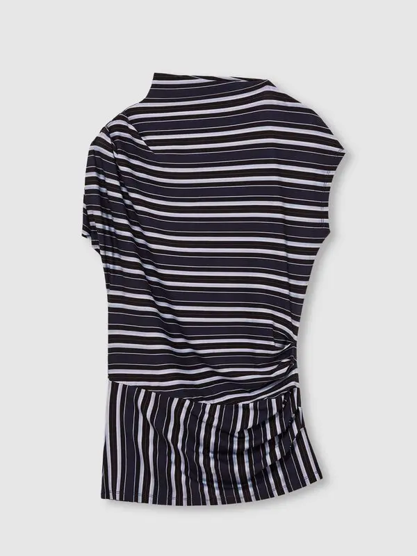 REISS Dillon Stripe-print Draped Top
