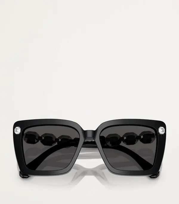 SWAROVSKI Acetate Cat Eye Sunglasses - Black