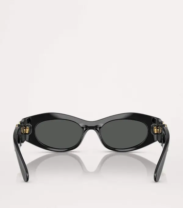 Versace Acetate Oval Sunglasses - Black