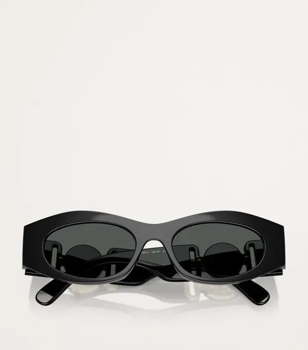 Versace Acetate Oval Sunglasses - Black