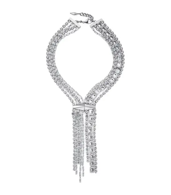 JIMMY CHOO Crystal-embellished Zandra Necklace - Silver