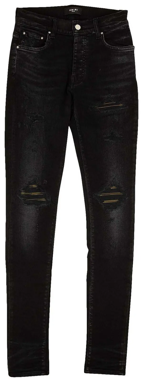 Amiri Mx1 Camo Leather Patch Jeans - Black