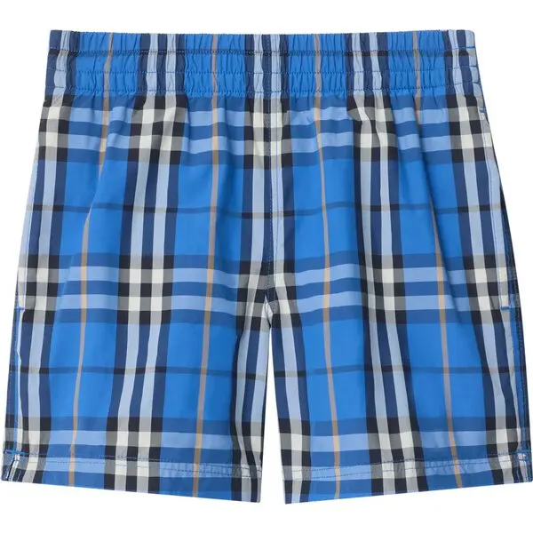 Burberry Check Swim Shorts - Hyacinth Blue