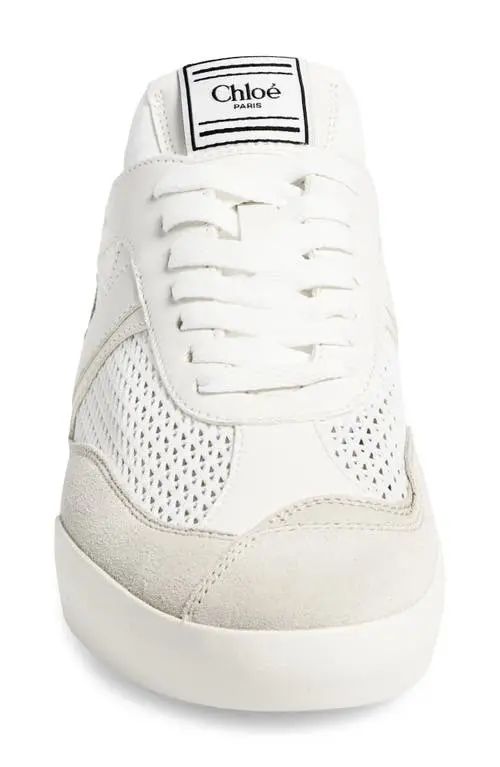 Chloé Kick Leather & Mesh Sneaker - Cloudy Cream