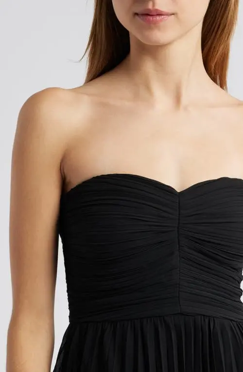lulus black strapless dress Asymmetric Draped Bow Column Gown – Monique Lhuillier main image 1