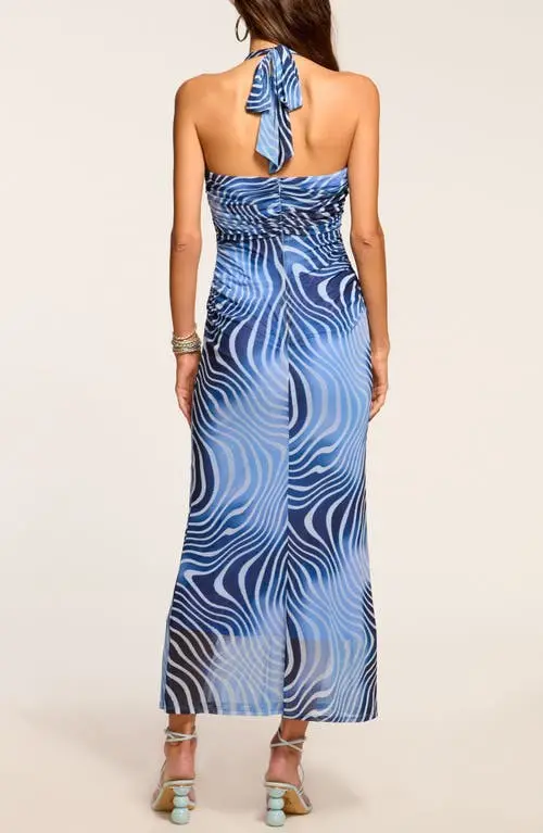 embellished plunge halter neck midaxi dress in lilac Halterneck Mini Dress in Soft Lilac main image 0