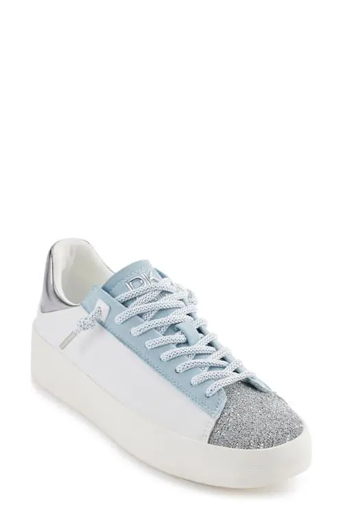 Dkny Ginali Metallic Cap Toe Sneakers - White/ Celeste