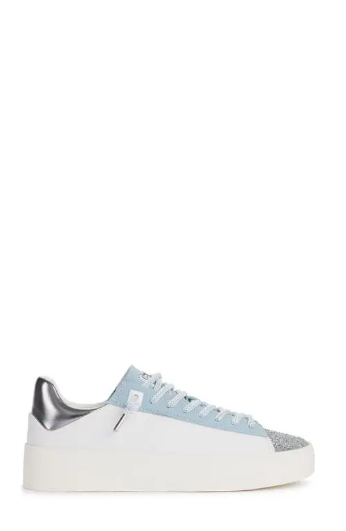 Dkny Ginali Metallic Cap Toe Sneakers - White/ Celeste