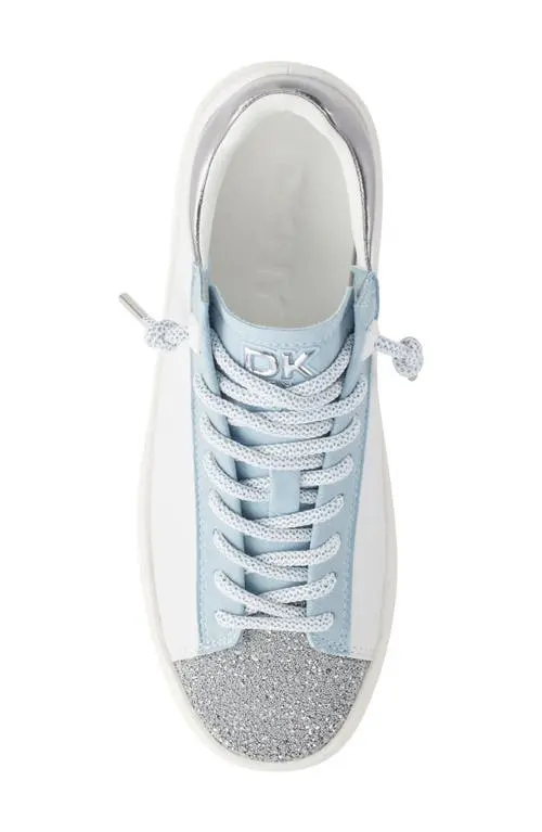 Dkny Ginali Metallic Cap Toe Sneakers - White/ Celeste