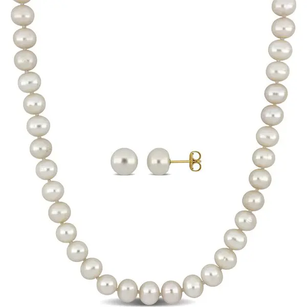 JULIANNA B. Cultured Necklace And Stud Earrings Set - Pearl
