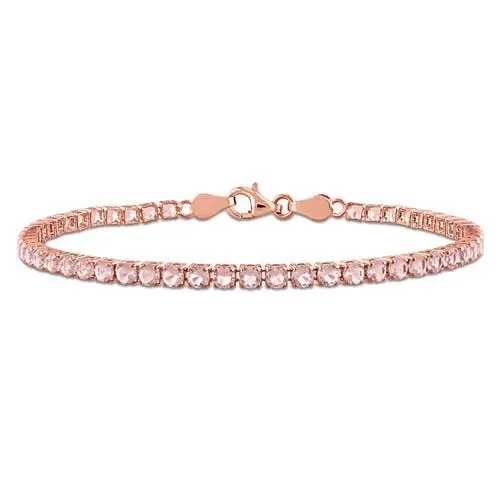 JULIANNA B. Gemstone Tennis Bracelet In Sterling Silver - Morganite/rose-plated