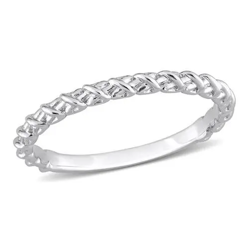 JULIANNA B. Twisted Crossover Ring - White Gold