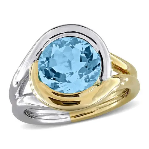 JULIANNA B. Two-tone Ring With - Blue Topaz