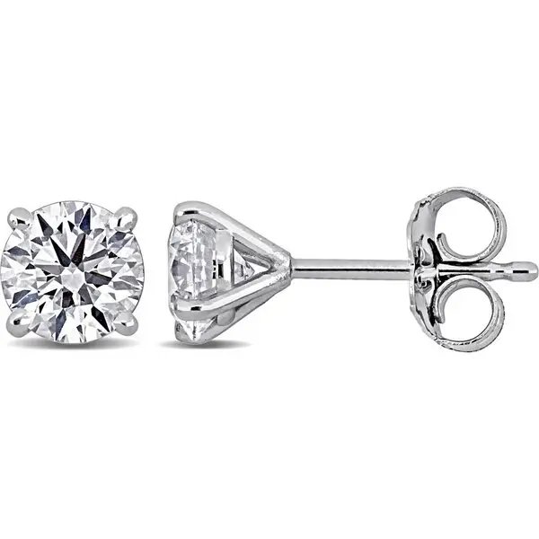 JULIANNA B. 1 Ctw Lab-grown Diamond Earrings - White Gold