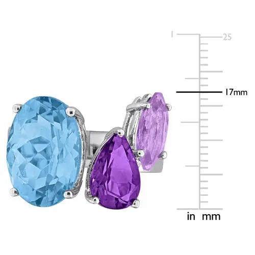 JULIANNA B. Gemstone Cocktail Ring In Sterling Silver - Blue Topaz