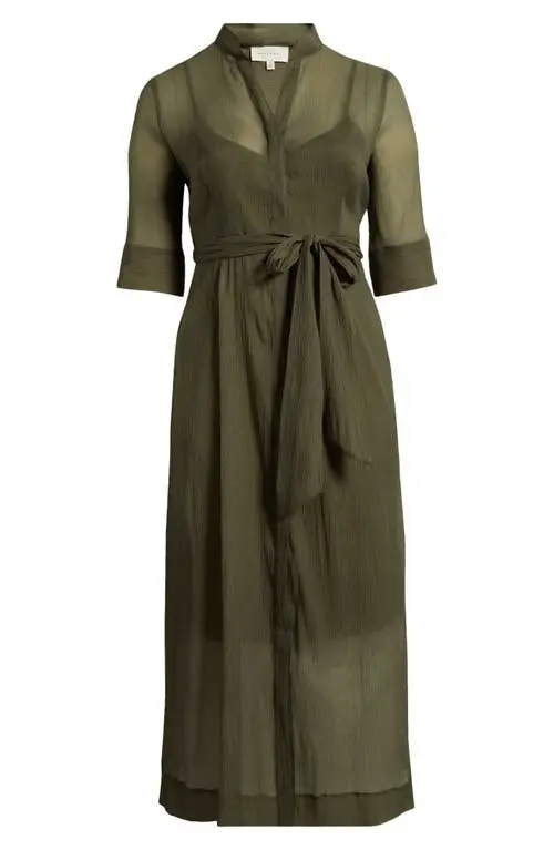 MELLODAY Chiffon Maxi Shirtdress