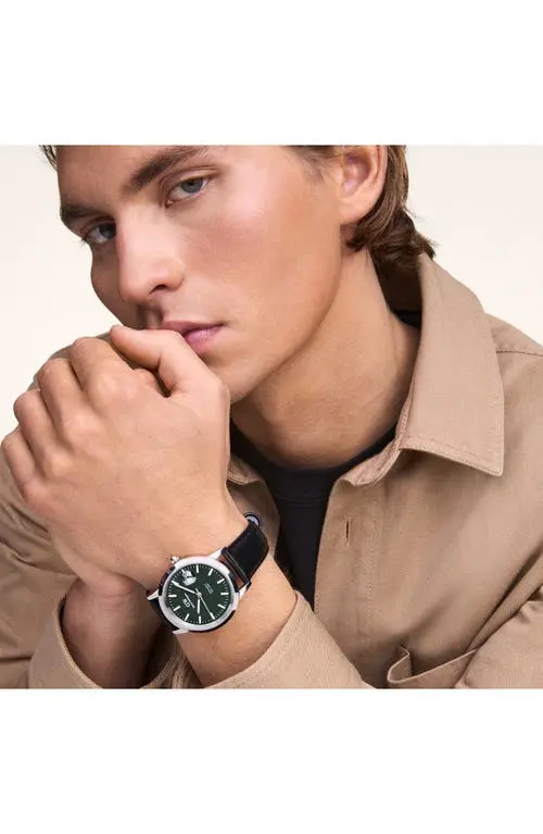 DANIEL WELLINGTON Automatic Leather Strap Watch