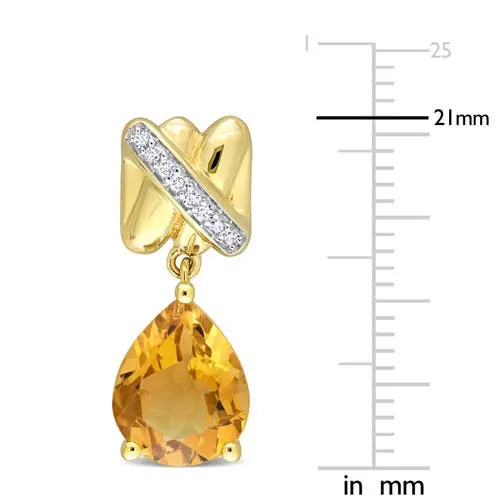 JULIANNA B. Gemstone And Diamond Pear Drop Earrings In 14k Gold - Citrine/gold