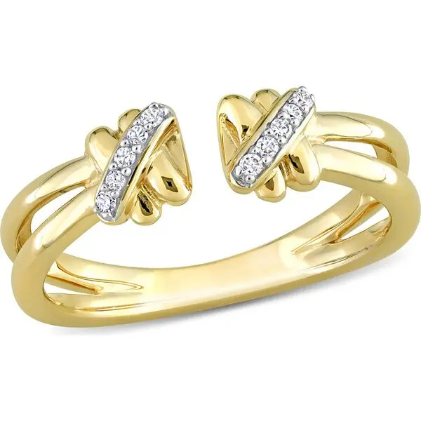 JULIANNA B. Diamond Crossover Open Ring 14k - Yellow Gold