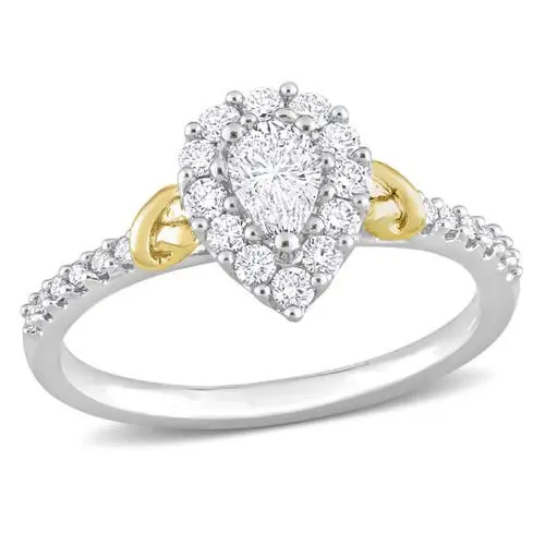 JULIANNA B. 14k Gold Diamond Halo Ring - White Gold