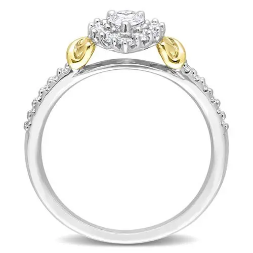JULIANNA B. 14k Gold Diamond Halo Ring - White Gold