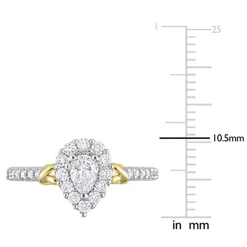 JULIANNA B. 14k Gold Diamond Halo Ring - White Gold