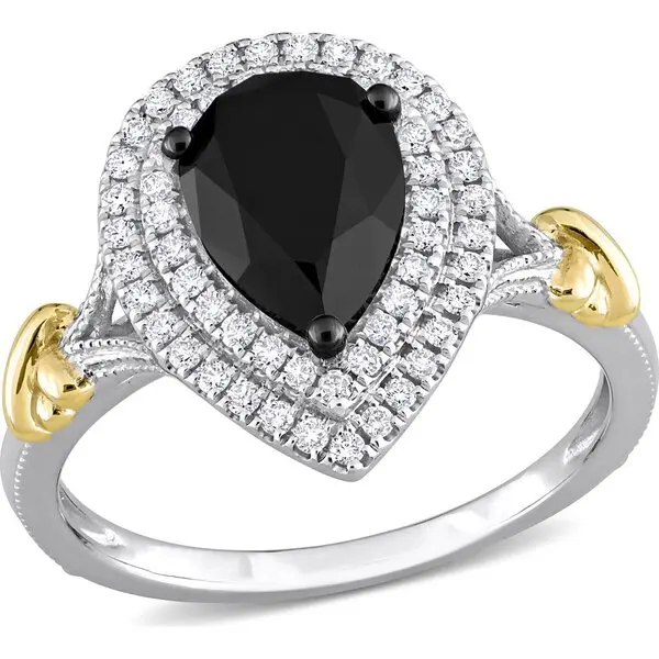 JULIANNA B. 14k Two-tone Gold Diamond Ring - Black Diamond
