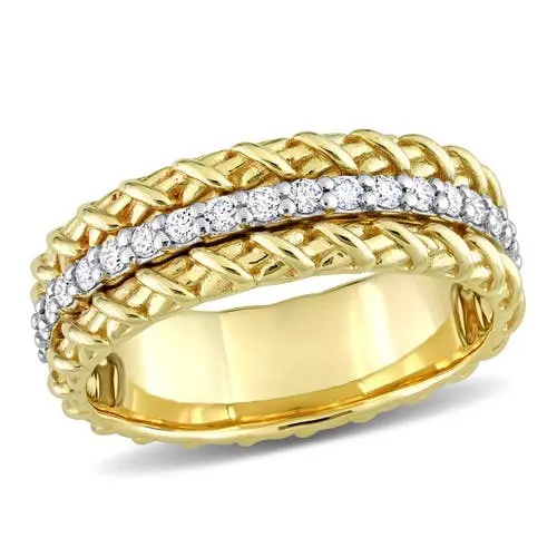 JULIANNA B. 14k Diamond Twisted Ring - Yellow Gold