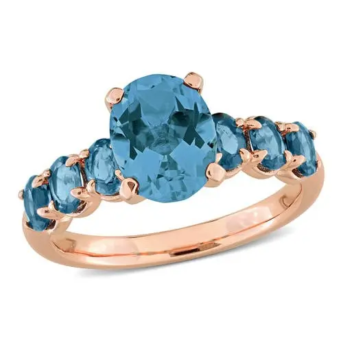 JULIANNA B. Gemstone Oval Ring Sterling Silver - Blue Topaz