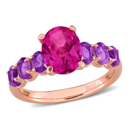 JULIANNA B. Gemstone Oval Ring Sterling Silver - Pink Topaz